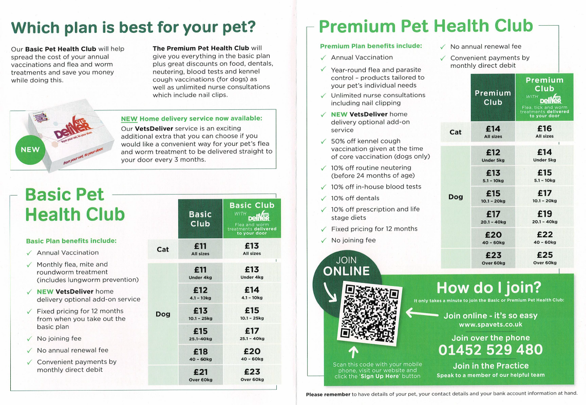 SPA Health Club :: SPA Veterinary Services (SPA Vets)